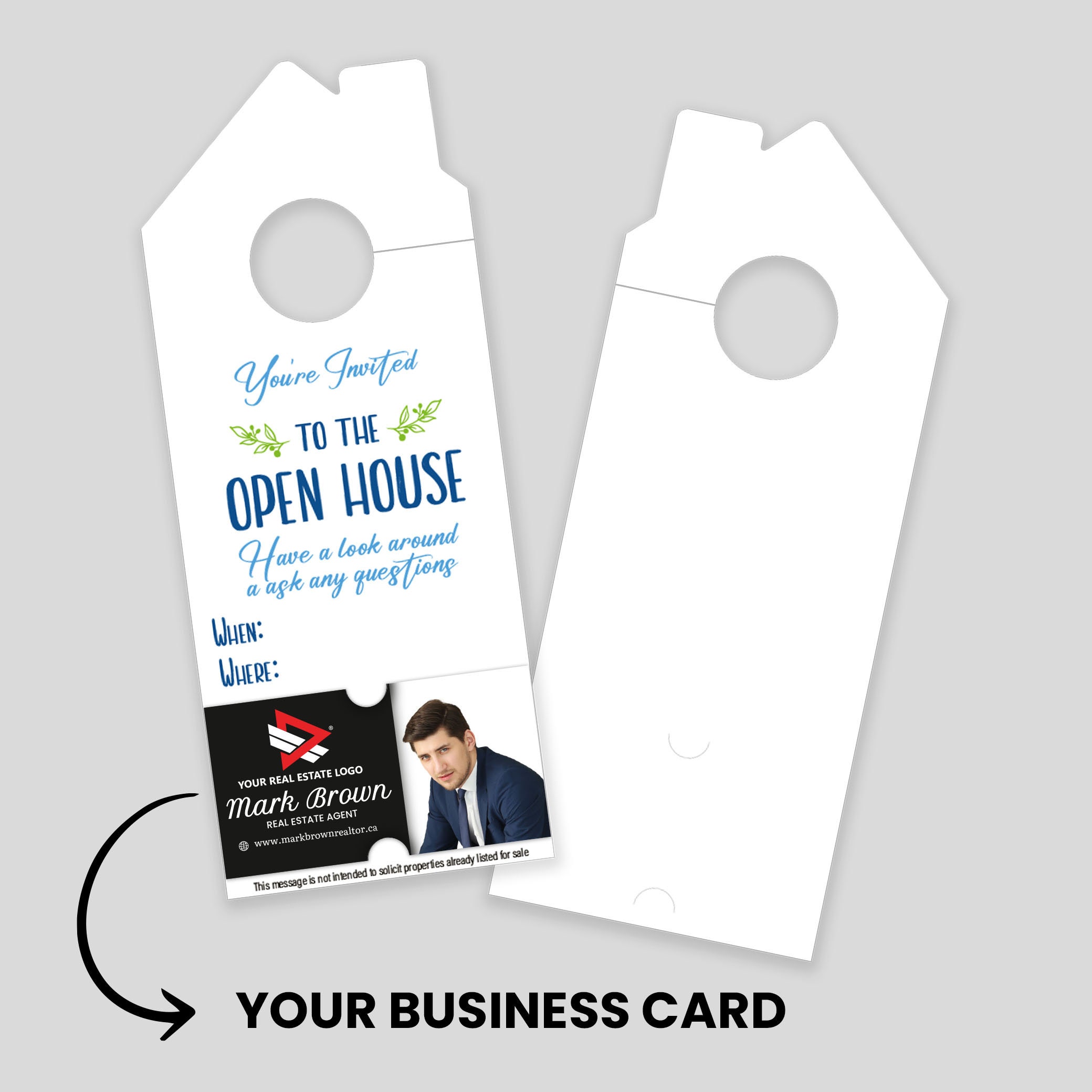 You're Invited to Our Open House Door Hanger Tags for Real Estate ...