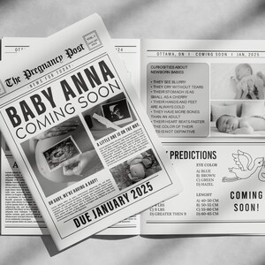 Printed Folded Newspaper Baby Shower Program Printable Baby Shower ...