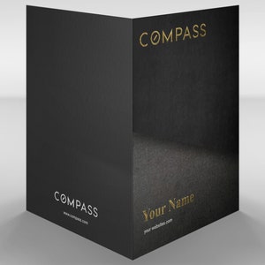 Compass Custom Luxury Presentation Folder Printing With Embossed FOIL ...
