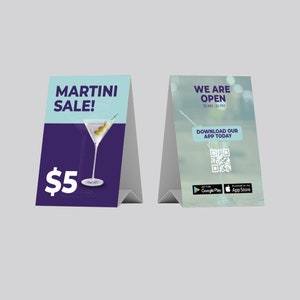 Printed Restaurant MENU | Table Tent Card | Food Label | Custom Tent ...