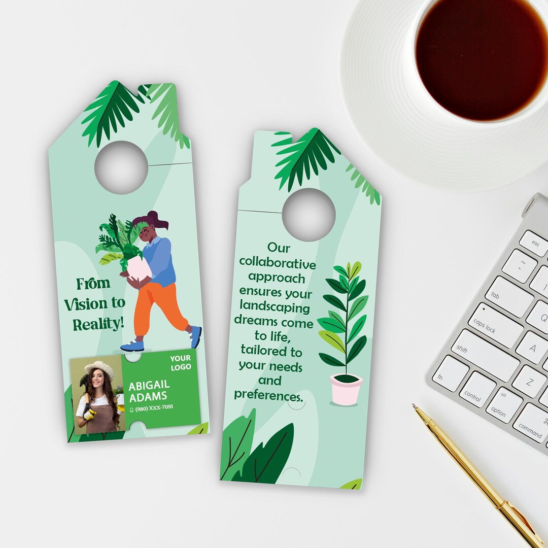 Landscape Services Door Hangers | Customizable Yard Service Tags ...
