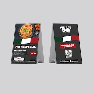 Printed Restaurant MENU | Table Tent Card | Food Label | Custom Tent ...
