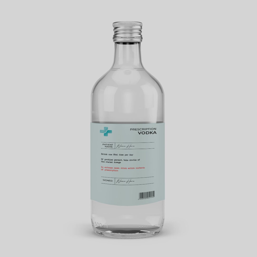 Personalized Prescription Vodka Label | Label Vinyl | Sticker Funny ...
