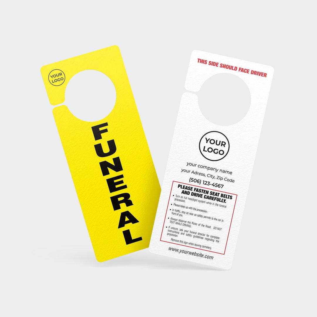 Set of 100 Funeral Home Mirror Hanger | Door Hangers | Funeral Door ...