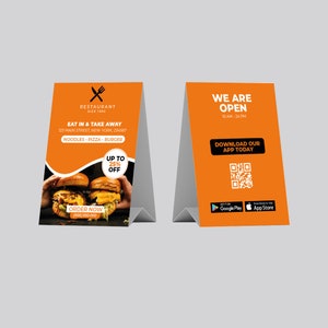 Printed Restaurant MENU | Table Tent Card | Food Label | Custom Tent ...