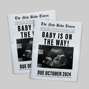 Printed Folded Newspaper Baby Shower Program | Printable Baby Shower ...