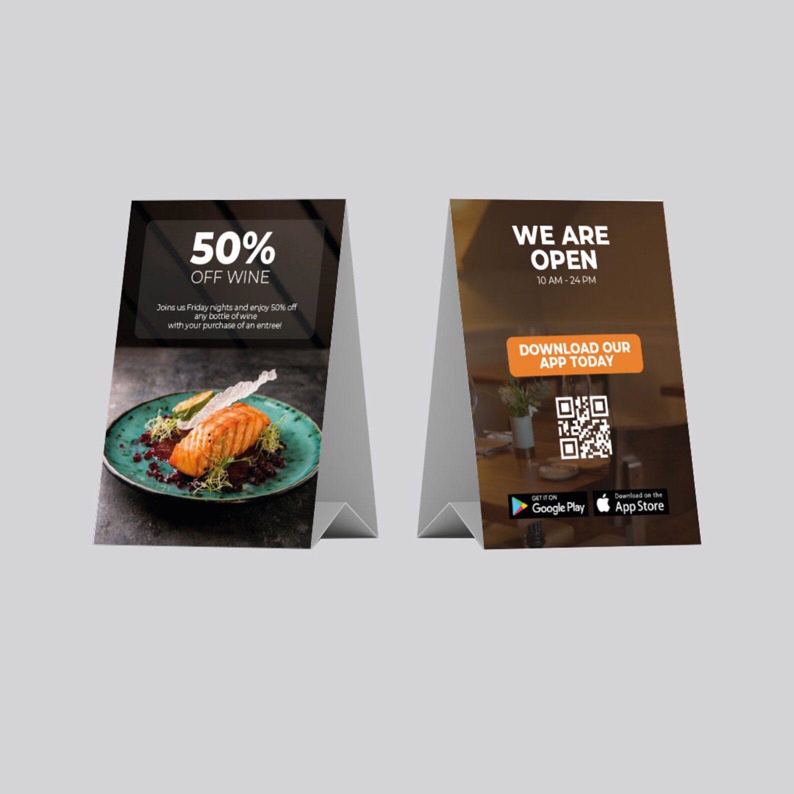 Printed Restaurant MENU Table Tent Card Food Label Custom Tent Card ...
