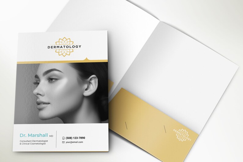 Dermatology Velvet Custom Presentation Folder Velvet Laminating With ...