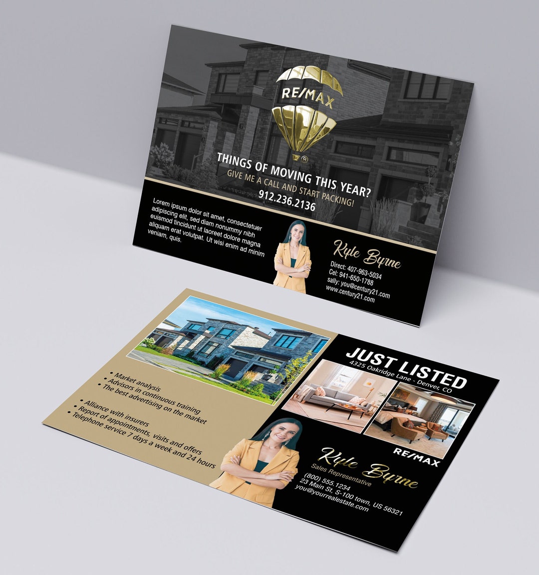 Custom Remax Luxury Just Listed Postcard With Embossed Foil - Etsy