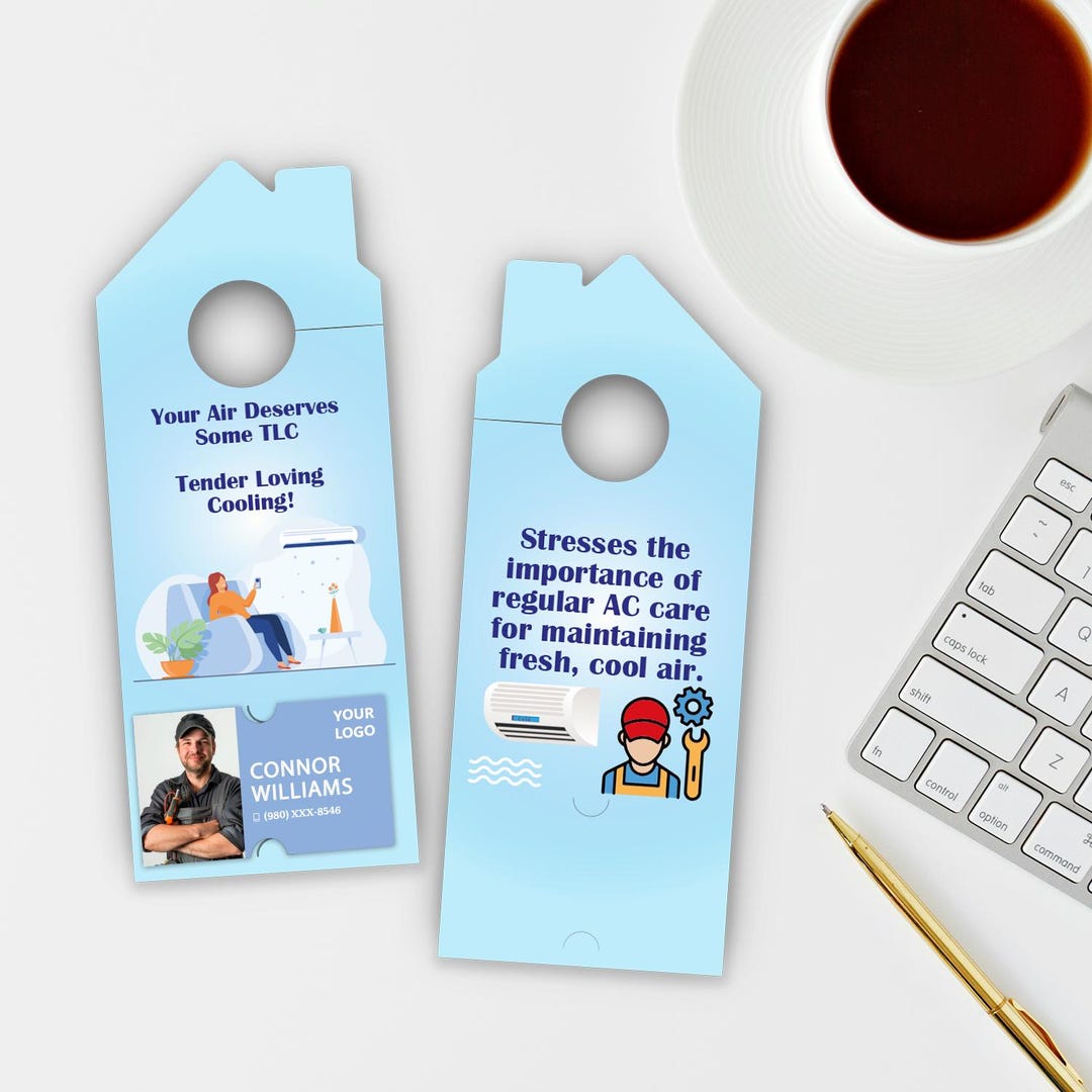 Air Conditioning Door Hangers AC & Heating Air Comfort Essentials AC ...