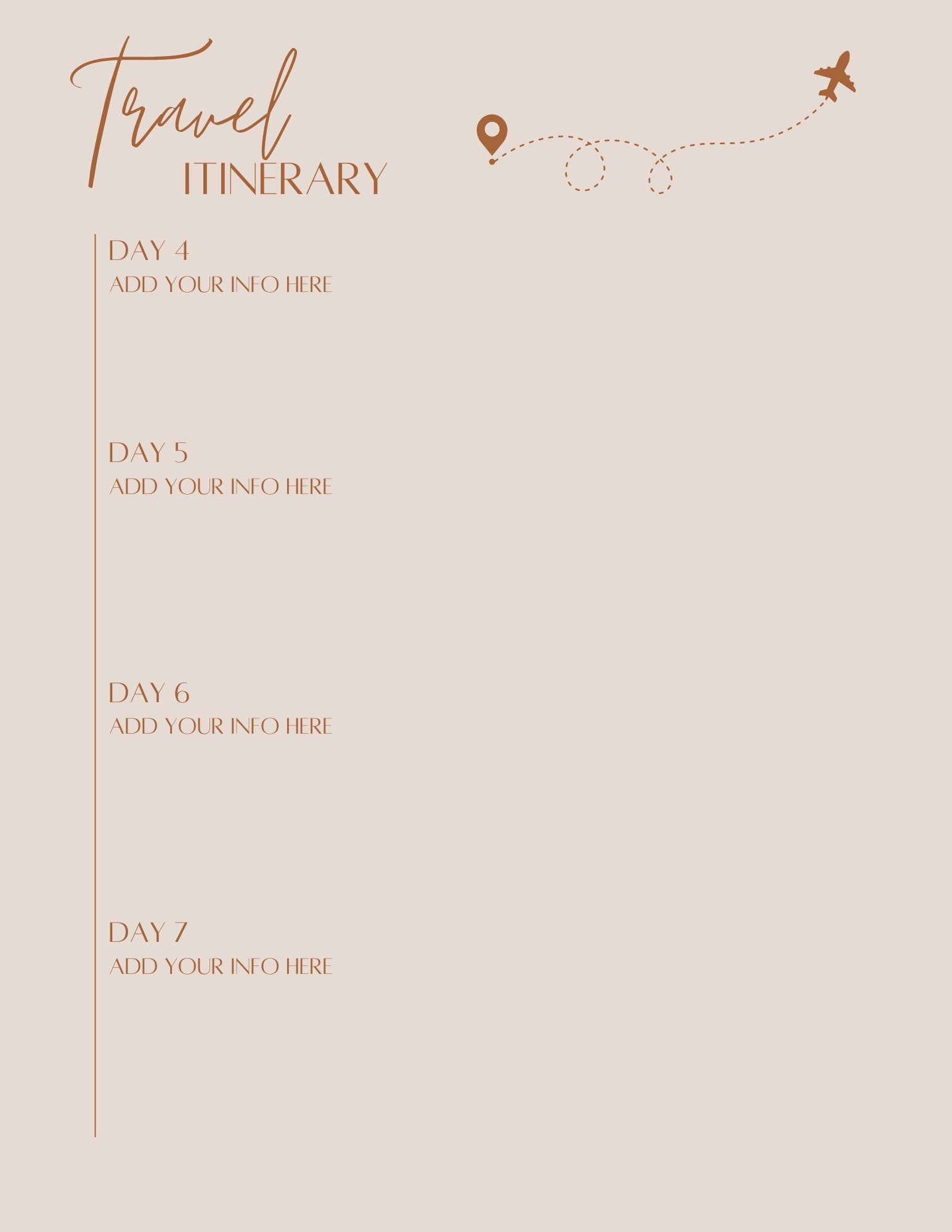 Printable and Editable Travel Itinerary Template, Editable Canva Travel ...