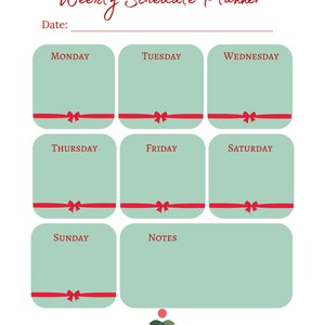 Printable Weekly Schedule Planner, Winter Weekly Planner, Weekly ...