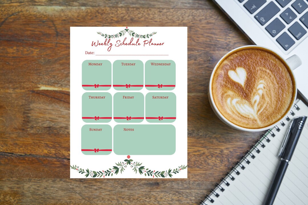 Printable Weekly Schedule Planner, Winter Weekly Planner, Weekly ...