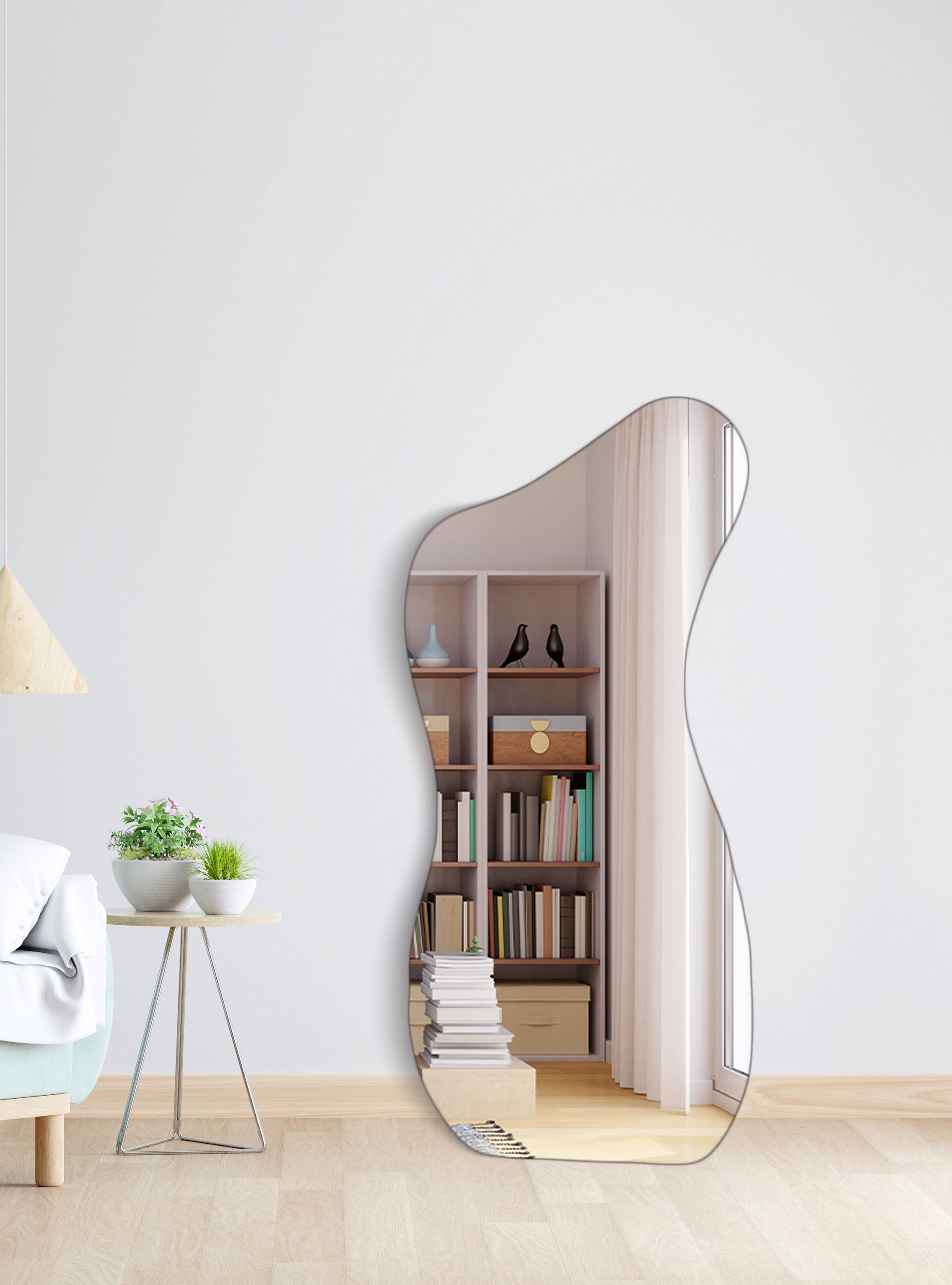 Floor Lenght Mirror Asymmetric Curvy Mirror Wavy Full Lenght - Etsy