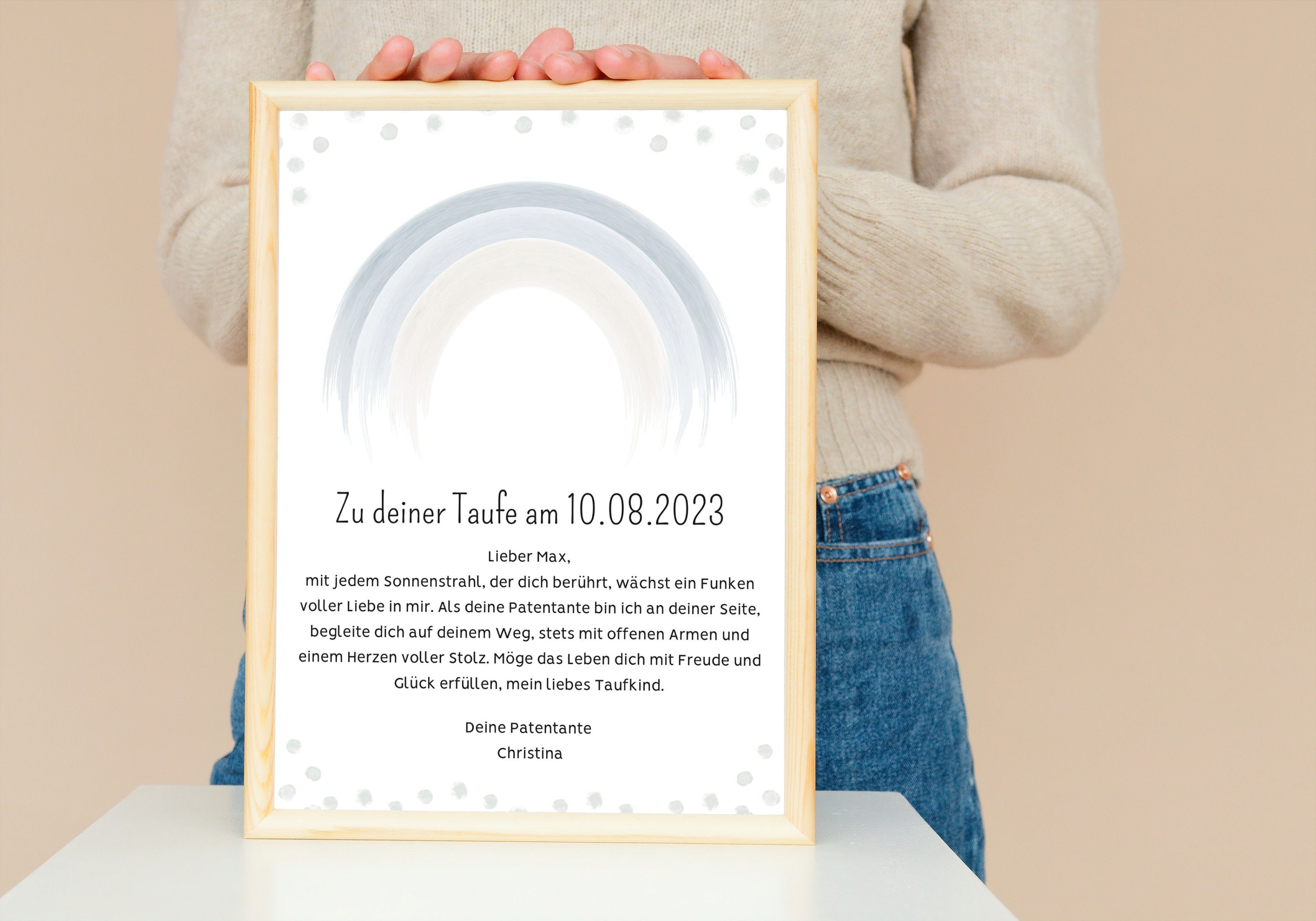 Godparent Letter Rainbow Poster Godparent Letter Baptism Christening ...