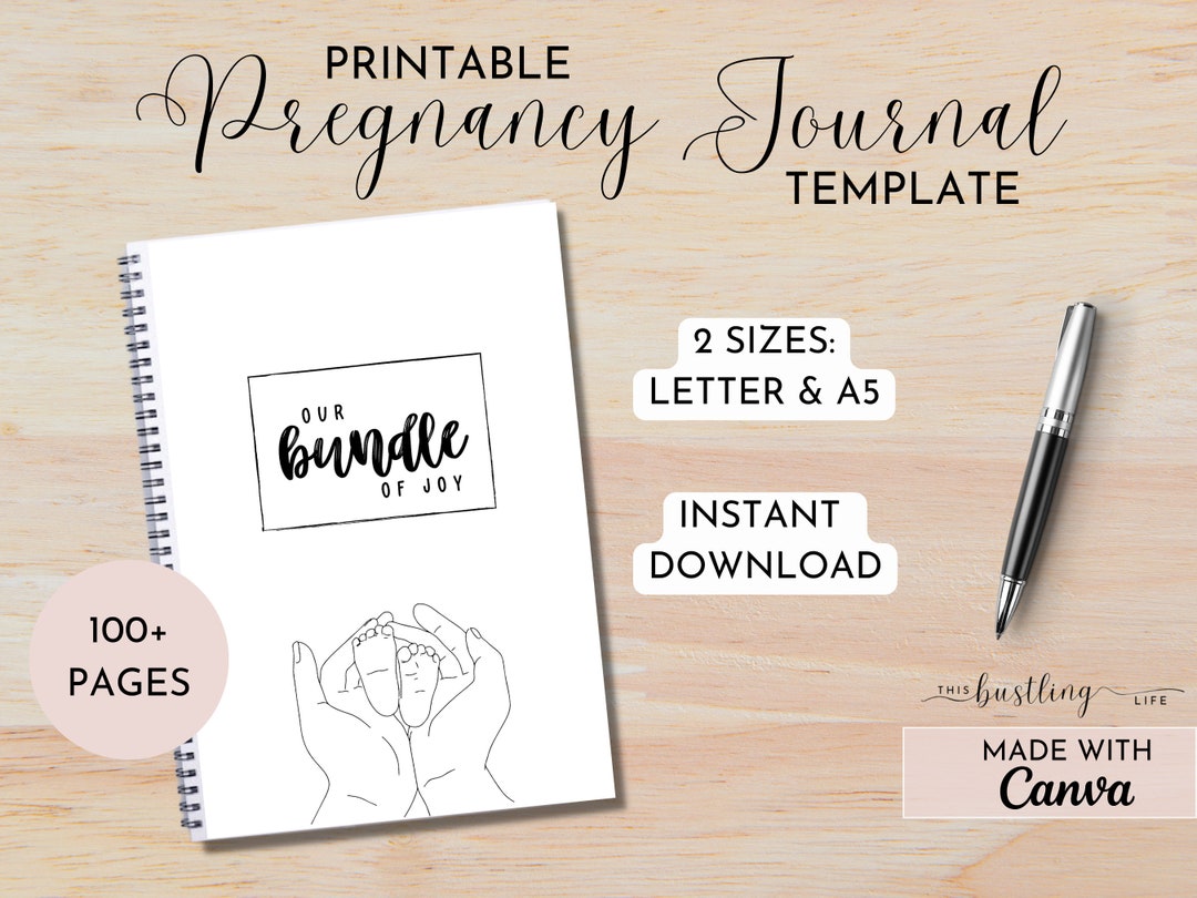 Printable Pregnancy Journal | Pregnancy Journal Template | Minimalist ...