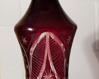 Vintage Nachtmann Cranberry Red Wine Decanter / Traube Cranberry Red ...