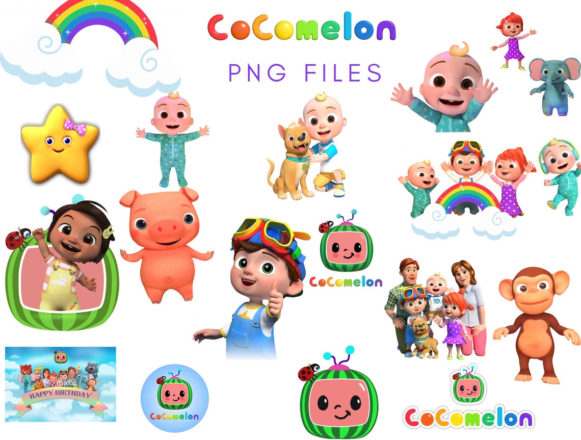 Cocomelom PNG/BUNDLE Cocomelon. JJ Family Melon Cartoon. - Etsy