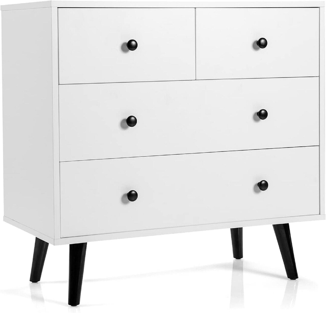 White Storage Chest,4-drawer Dresser,chest of Drawers,storage Cabinet ...