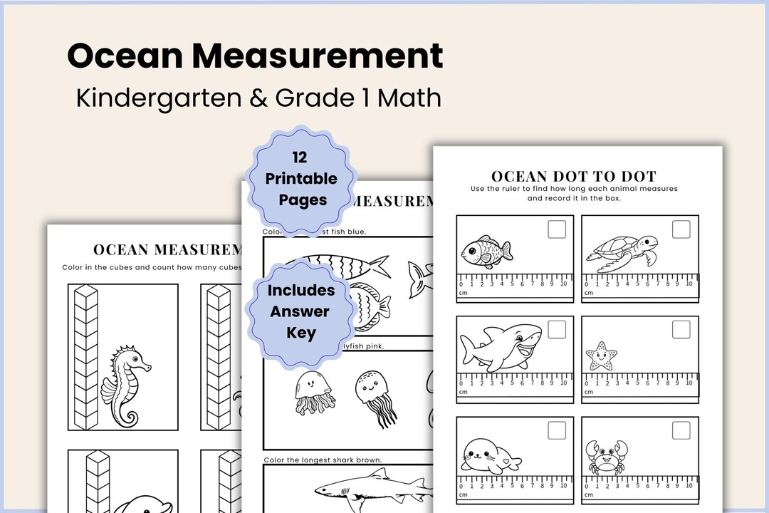 Ocean Measurement Worksheets | Sea Animals, Longer Shorter Activities ...
