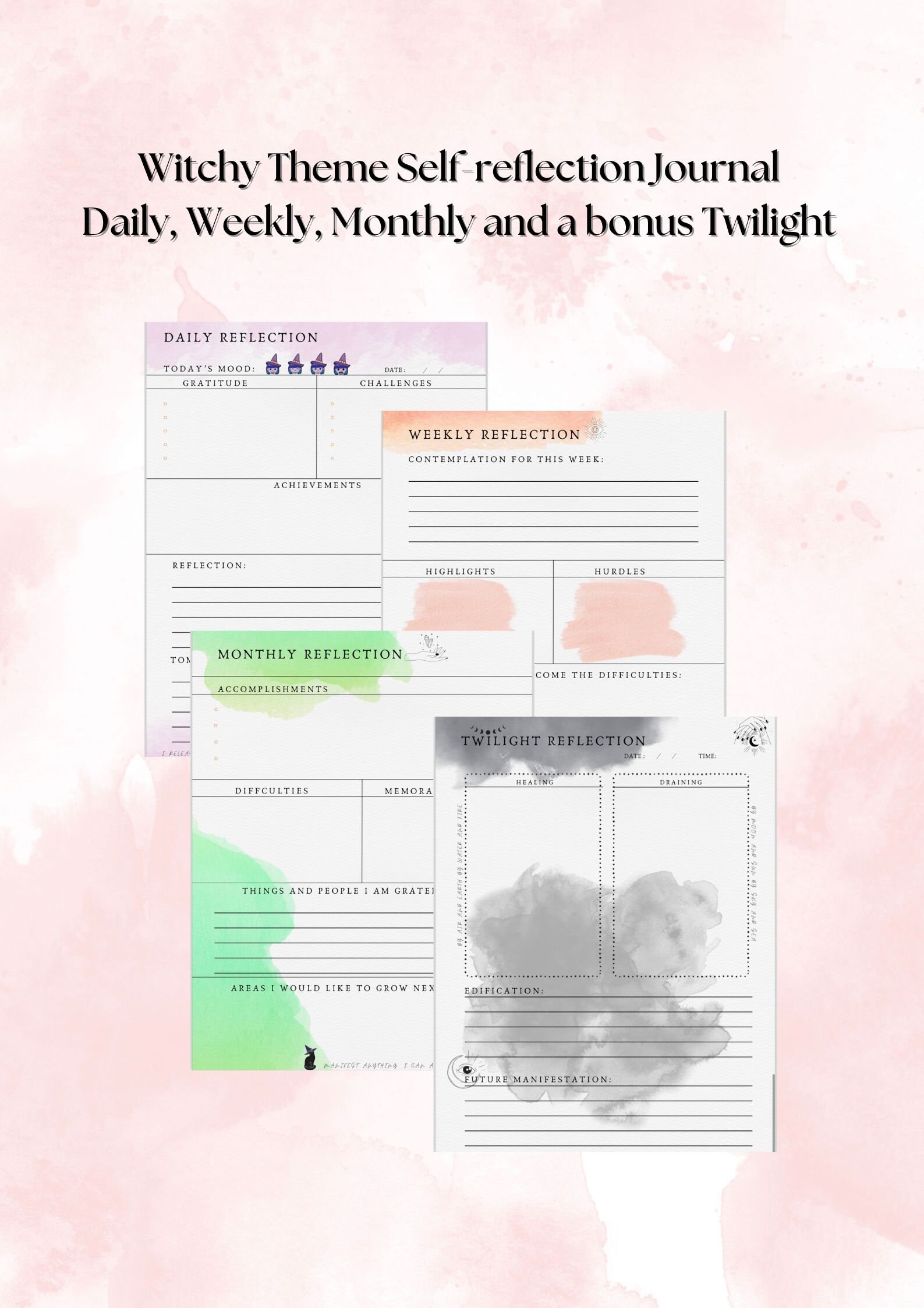 Instant Download - Printable Daily Reflection Journal - Weekly ...