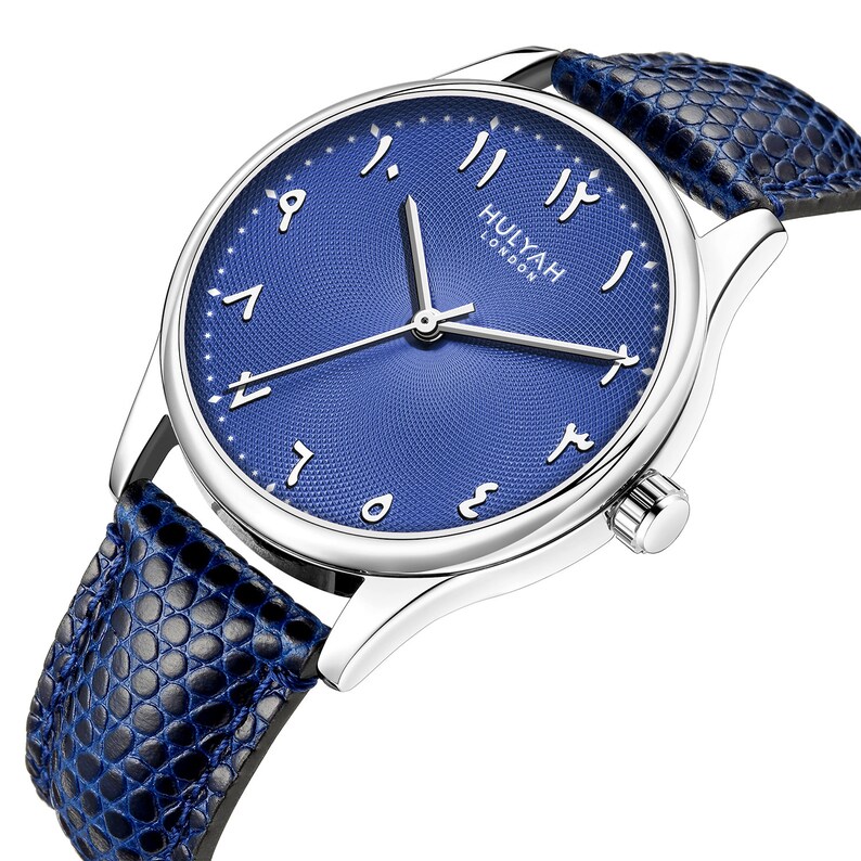 Blue Arabic Number Watches for Women, Islamic Gift Watch, Arabic Dial ...