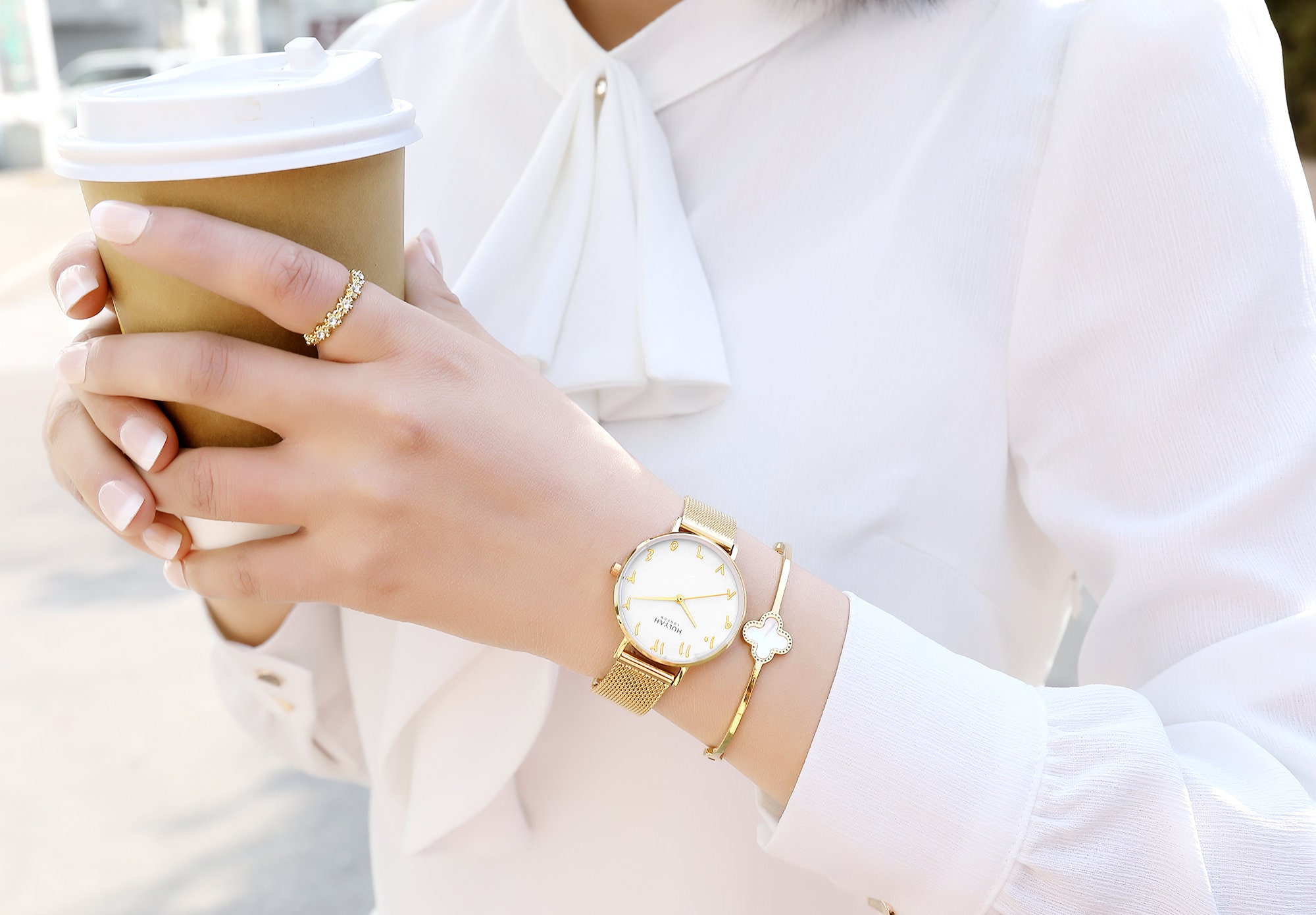 Gold Arabic Watches for Women, Islamic Gift, Arabic Number Watch ...