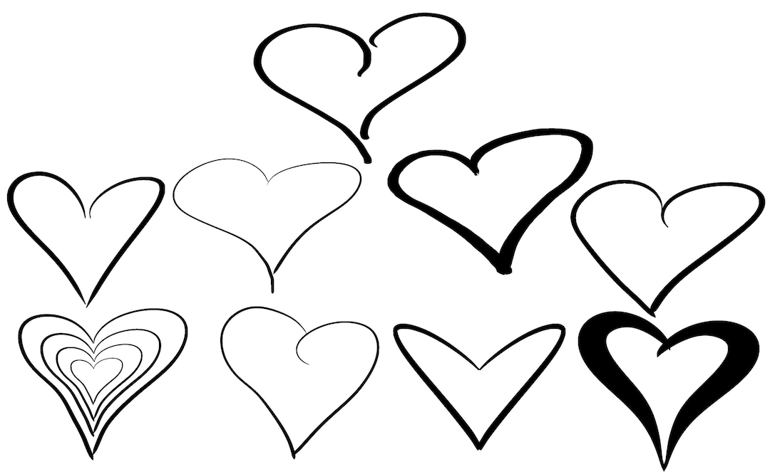 Digital Download Hearts Bundle Png, Svg, Eps, Dxf. Cricut, Silhouette ...
