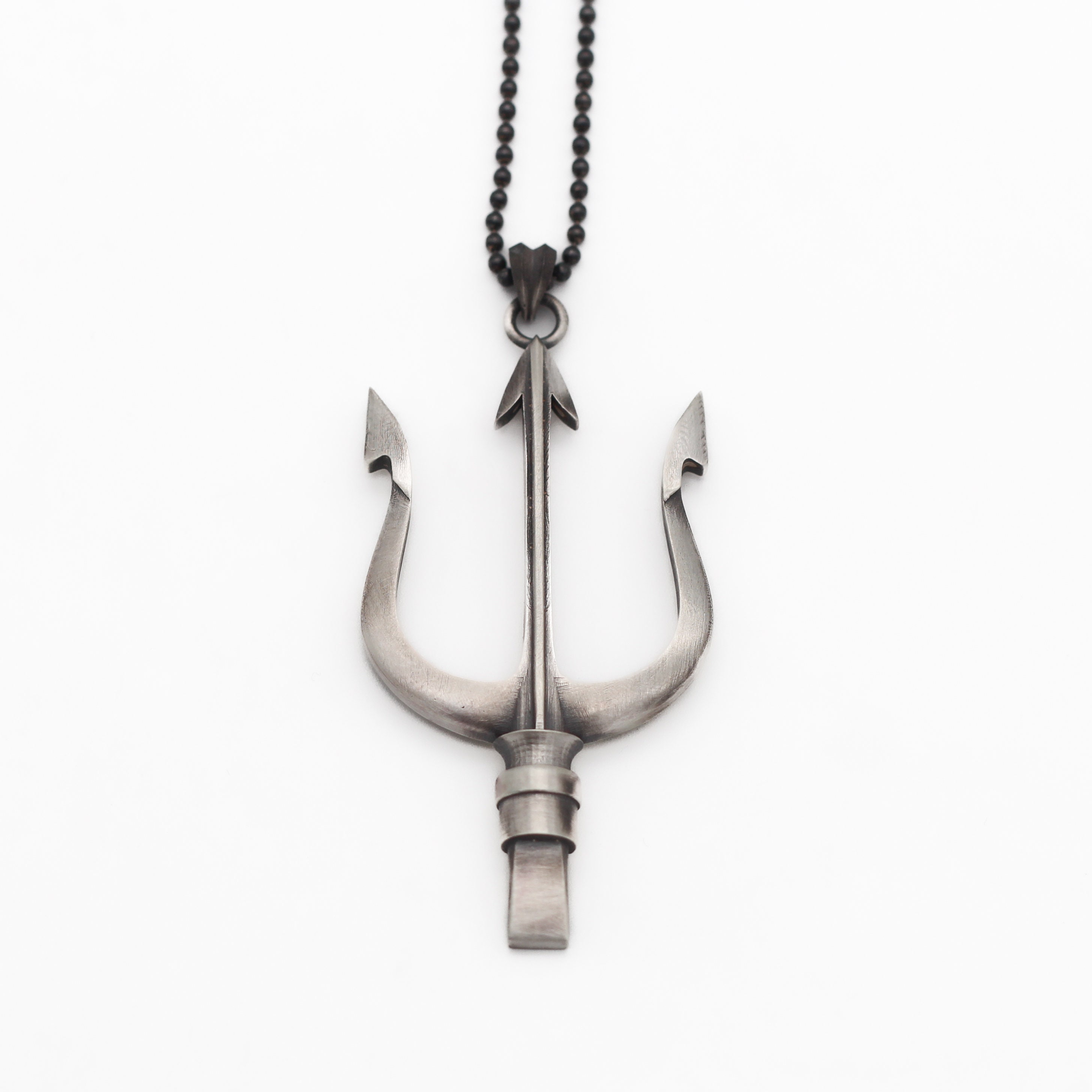 925K Silver Poseidon Trident Necklace for Men Gothic Necklace - Etsy
