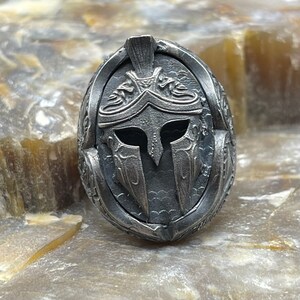 Ancient Greek Warrior Ring, Medieval Helmet Ring, Silver Signet Ring ...