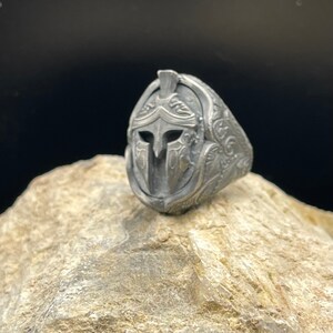 Ancient Greek Warrior Ring, Medieval Helmet Ring, Silver Signet Ring ...