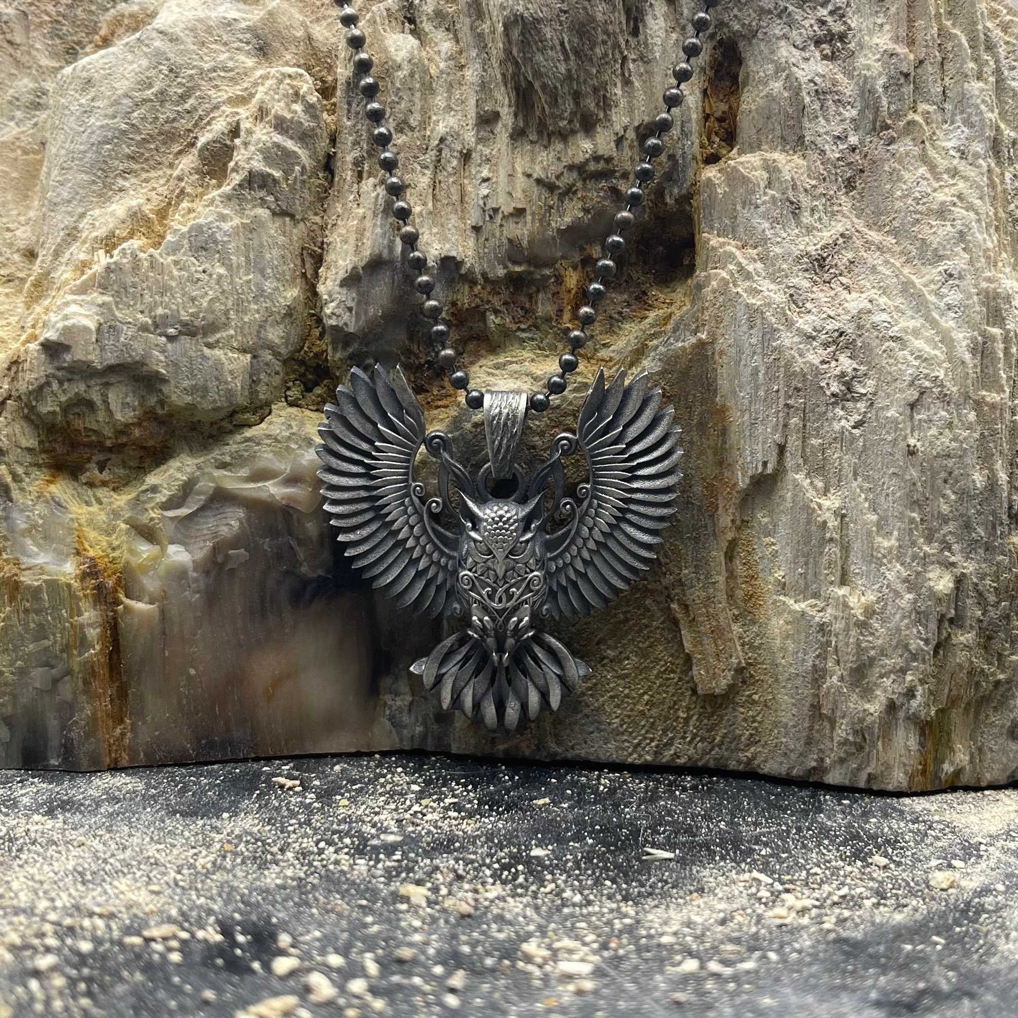 Sterling Silver Owl Necklace, Silver Owl Pendant for Animal Lovers ...