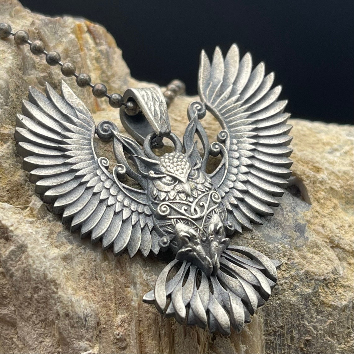 Sterling Silver Owl Necklace, Silver Owl Pendant for Animal Lovers ...