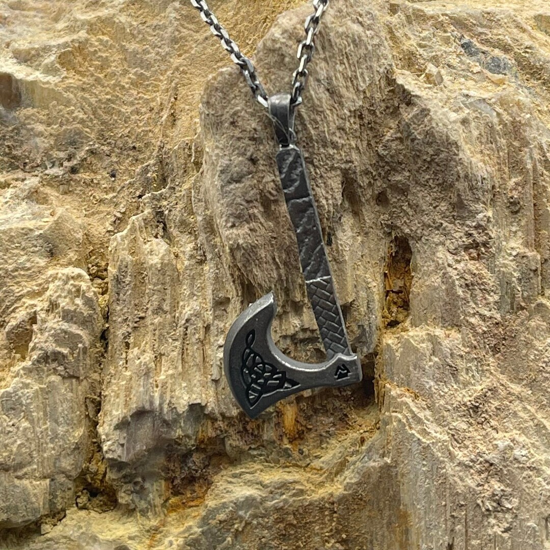 Sterling Silver Celtic Viking Axe Necklace, Norse Inspired Jewelry ...
