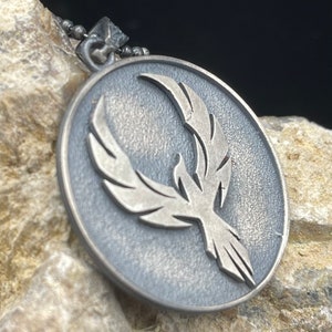Sterling Silver Phoenix Pendant,phoenix Fire Bird Silver Necklace for ...