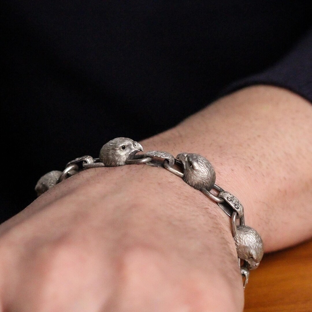 Handmade Eagle Head Chain Bracelet, Eagle Bracelet for Men's Stylish Accessories, Eagle Link ...