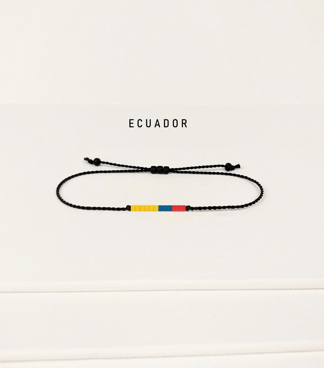 Flag of Ecuador Bracelet Thin Cord, Ecuadorian Flag Bracelet Unisex ...