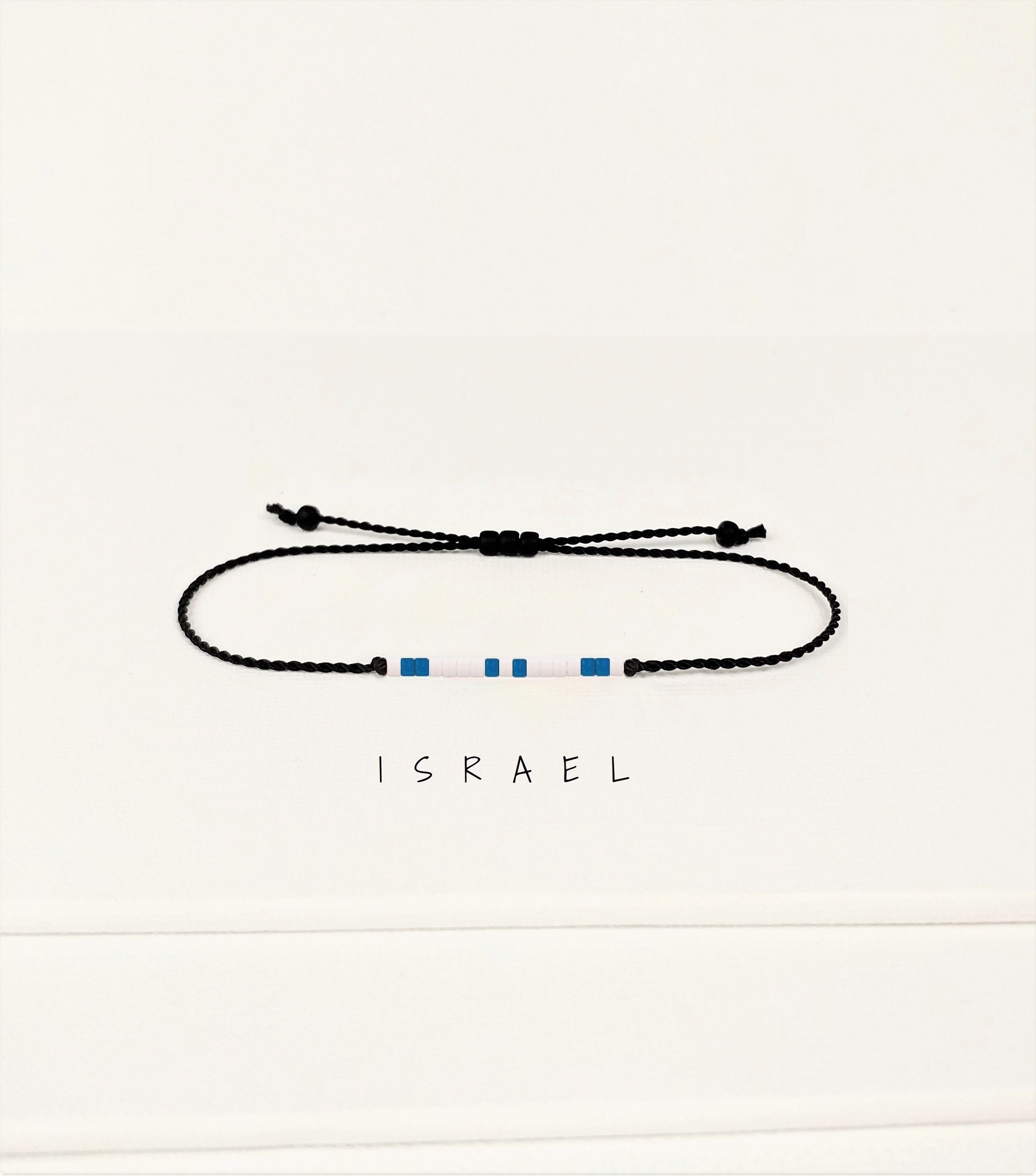 Flag of Israel Bracelet, Israeli Flag Jewelry, Israel String, Custom ...