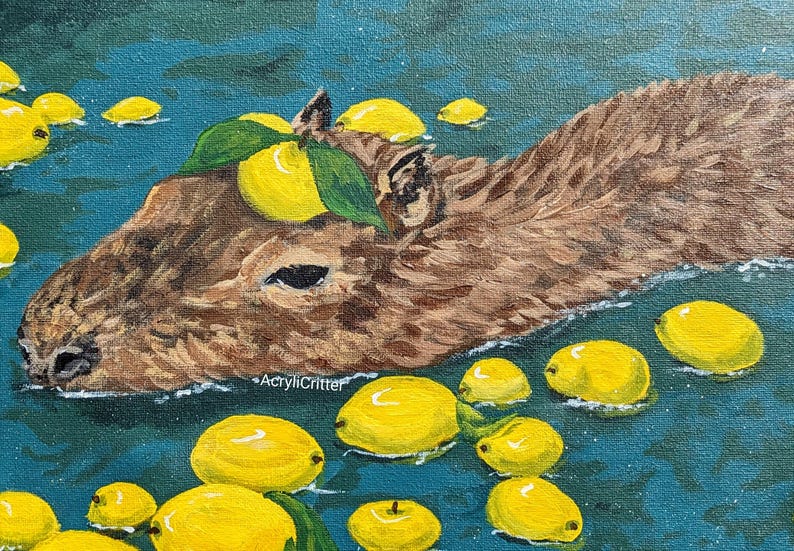 Chilling Capybara Print - Etsy
