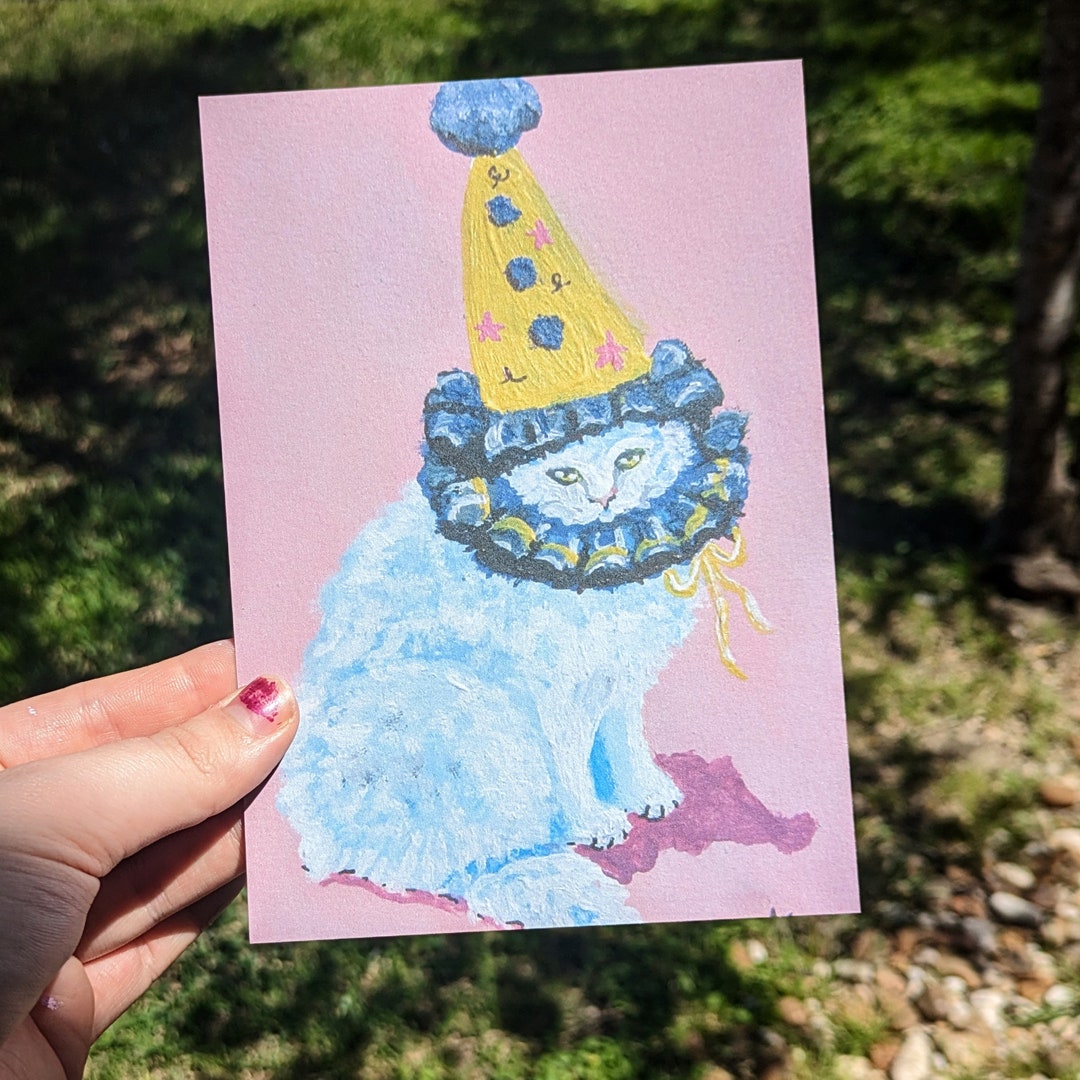 Clown Kitty Print - Etsy