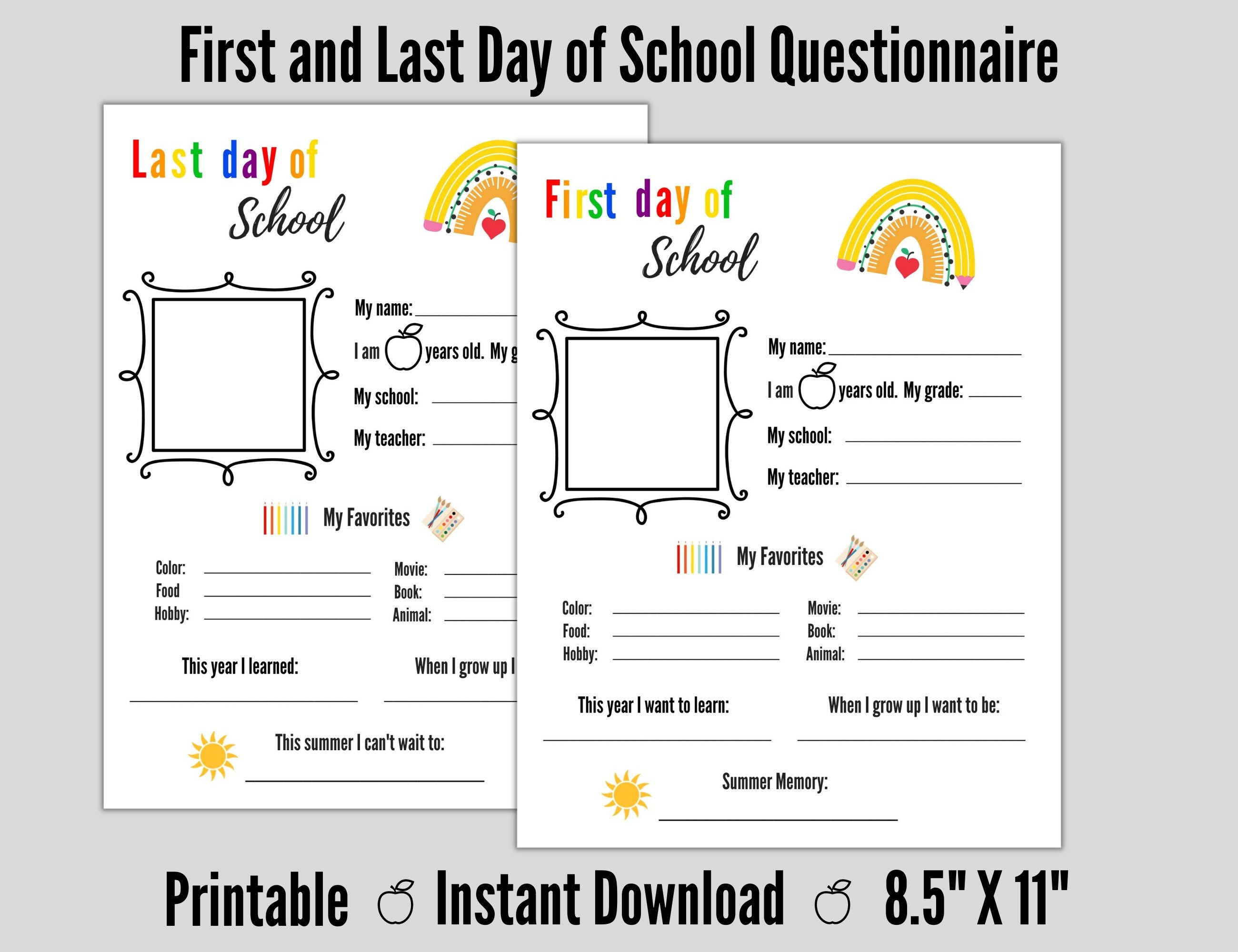 First and Last Day of School Printable, First Day of School ...
