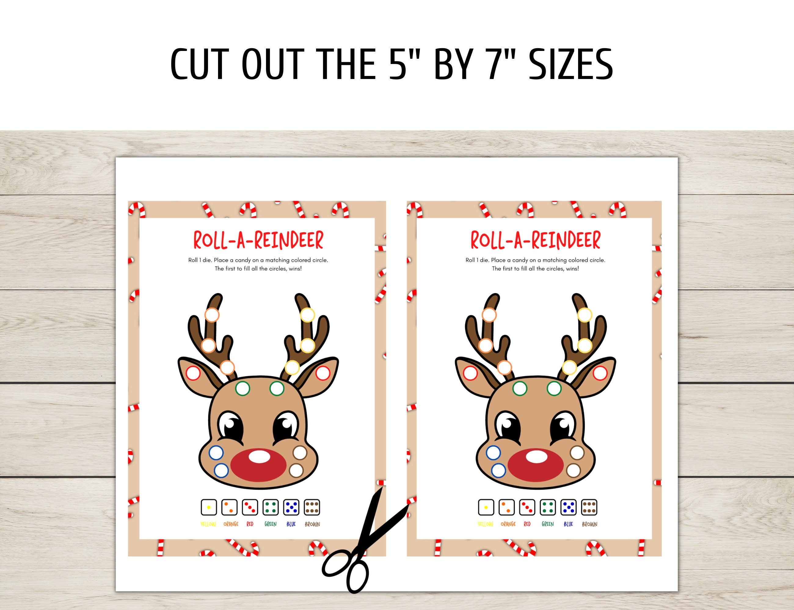 Roll-a-reindeer a Fun Christmas Game for Kids - Etsy