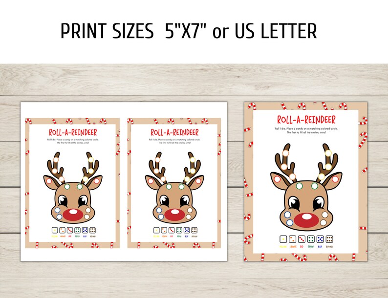 Roll-a-reindeer a Fun Christmas Game for Kids - Etsy