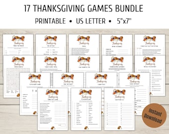 Thanksgiving Party Game Printable Bundle - Etsy