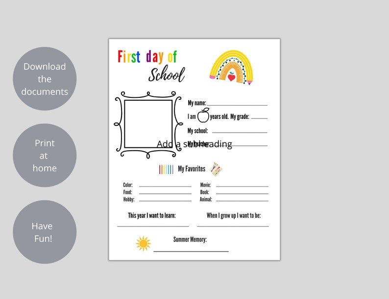 First and Last Day of School Printable, First Day of School ...