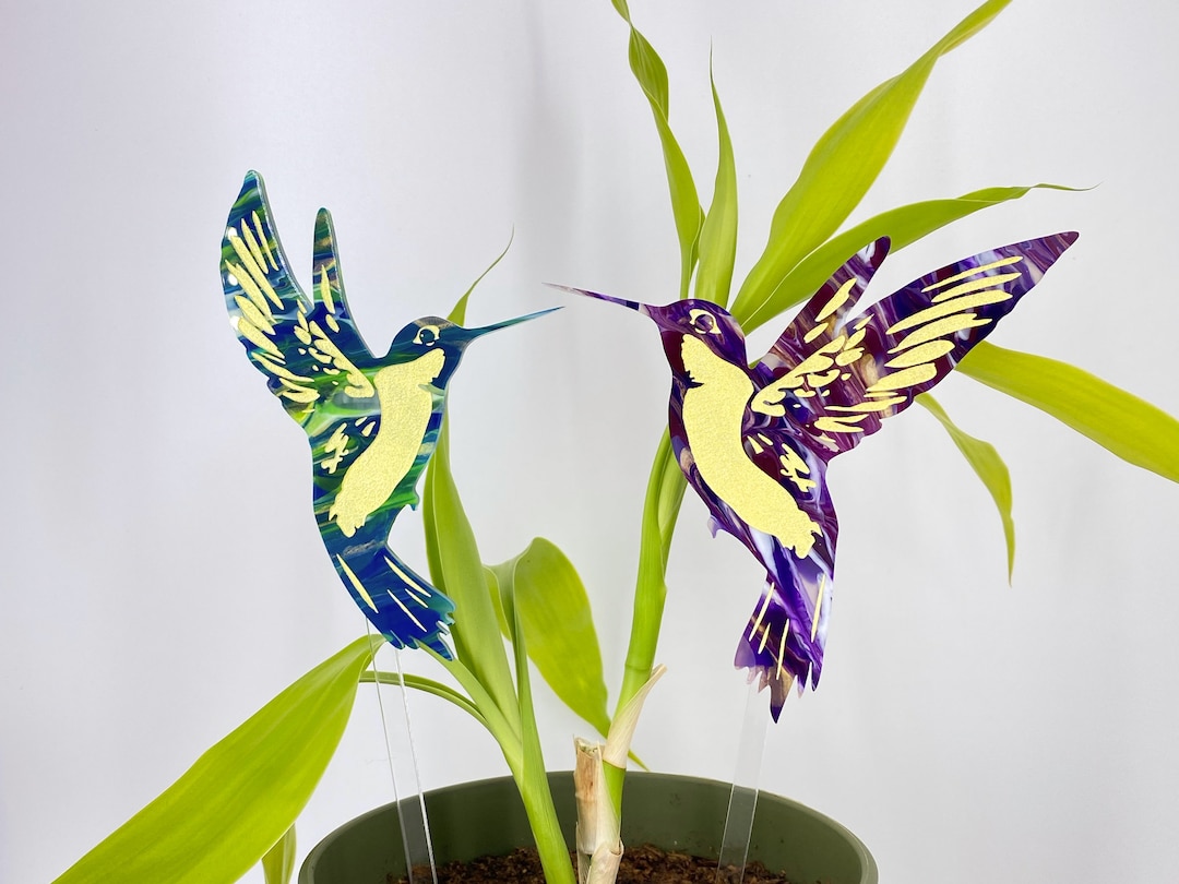 Hummingbird Plant Stake, House Plant Stake Decor, Indoor Potted Plant ...