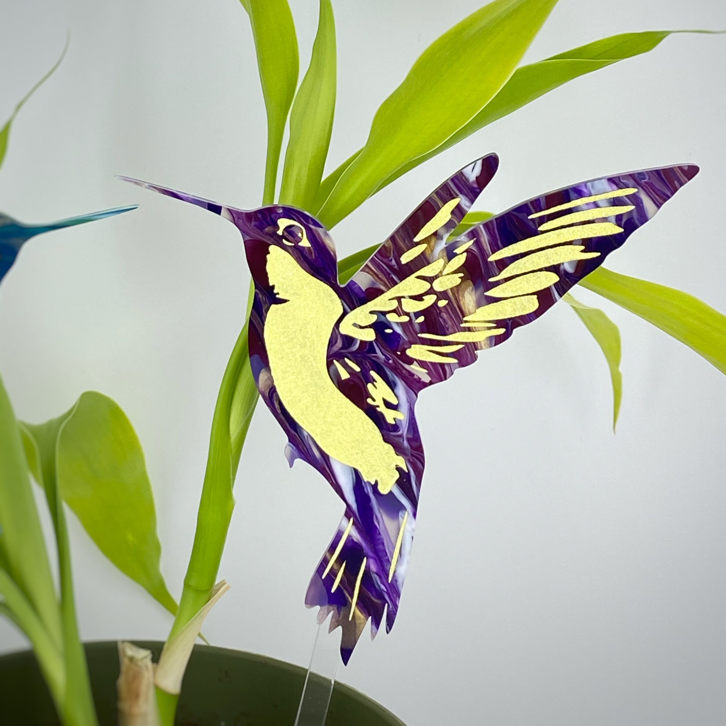Hummingbird Plant Stake, House Plant Stake Decor, Indoor Potted Plant ...