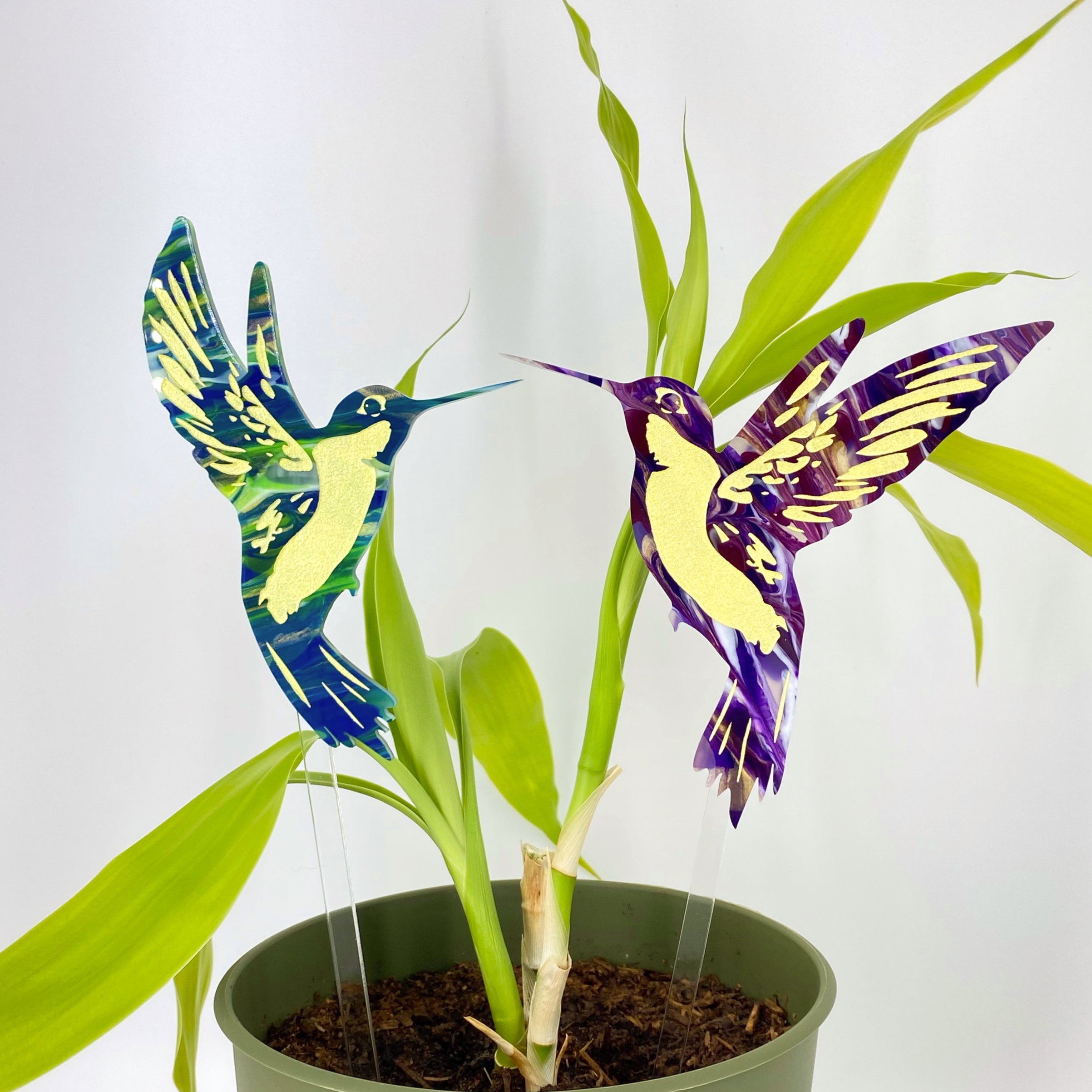 Hummingbird Plant Stake, House Plant Stake Decor, Indoor Potted Plant ...