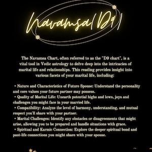 Navamsa Vedic Astrology Chart Reading. D9 Love & Marriage Hindu Report ...