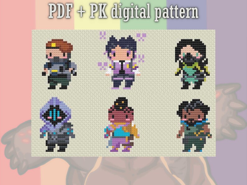 Valorant Mini Agents All Controller Bundle Cross-stitch Digital PDF ...